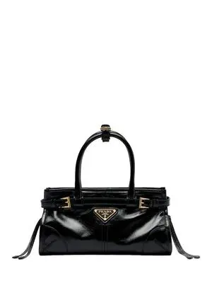 Prada Bonnie Mini Leather Top-handle Bag - Black