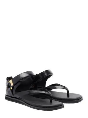 Sacai Leather Thong Sandals - Black