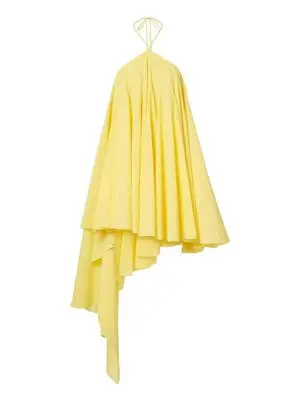 Jacquemus Triangle Asymmetric Cotton-blend Minidress - Yellow