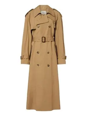 Saint Laurent Cotton And Silk Trench Coat - Beige
