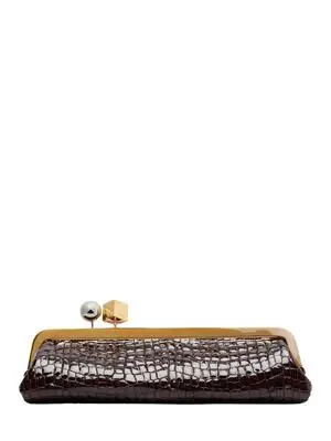 Jacquemus Salon Croc-effect Leather Shoulder Bag - Brown