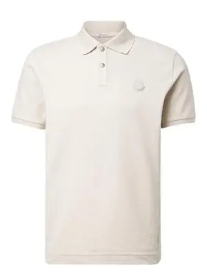 Moncler Logo Cotton Polo Shirt - White