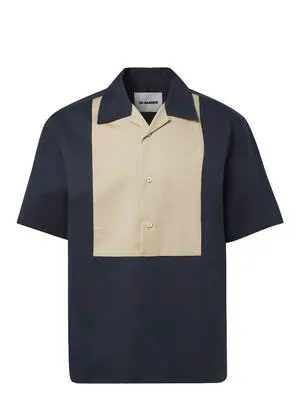JIL SANDER Cotton And Silk Bowling Shirt - Blue
