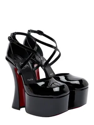 CHRISTIAN LOUBOUTIN Patent Leather Platform Pumps - Black