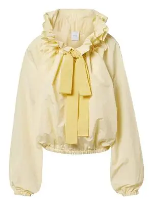 Patou Tie-neck Faille Top - Yellow