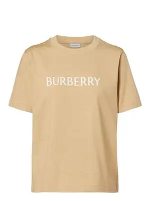 Burberry Logo Cotton Jersey T-shirt - Beige