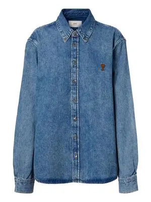 AMI Paris De Coeur Denim Shirt - Blue