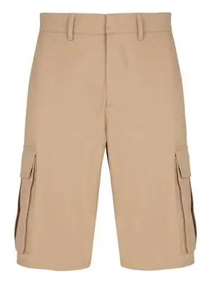 Balmain Cotton Canvas Cargo Bermuda Shorts - Beige