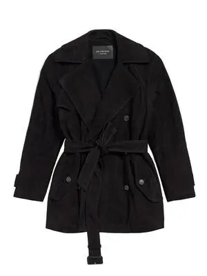 Balenciaga Cocoon Short Trench - Black