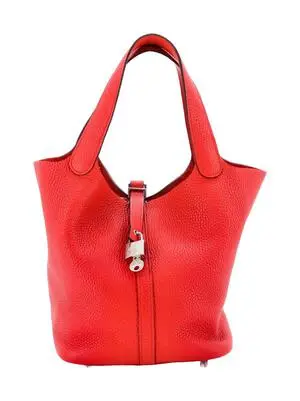 HERMES Picotin Lock Bag Clemence Mm - Rouge Tomate