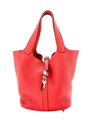 HERMES Picotin Lock Bag Clemence Mm - Rouge Pivoine