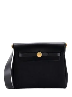 HERMES Herbag Zip Toile And Leather 20 - Noir