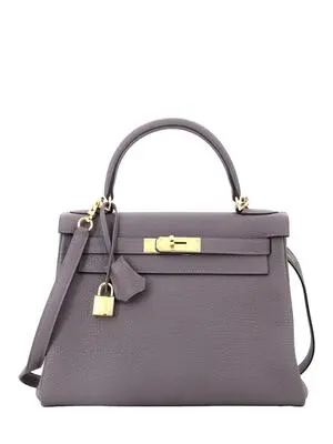 HERMES Kelly Handbag Togo 28 With Gold Hardware