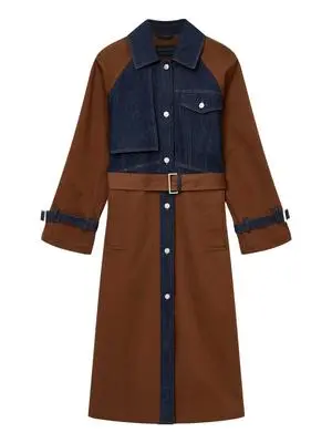 ALLSAINTS Panelled Dayly Trench Coat - Brown