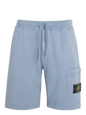 Stone Island Organic Cotton Fleece Shorts - Blue
