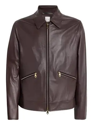 Paul Smith Nappa Leather Jacket - Brown
