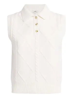 Vince Cable-knit Sweater Vest - White