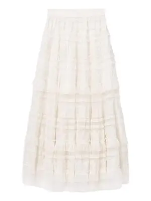 ALLSAINTS Tulle Arlea Maxi Skirt - White