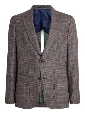 Paul Smith Wool-silk-cashmere Check Blazer - Brown
