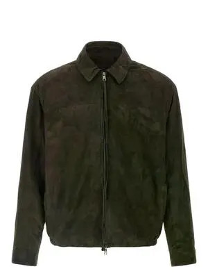 GIORGIO BRATO Suede Zip-up Jacket - Brown