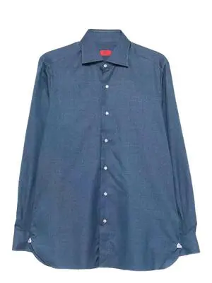 Isaia Button-fasteining Shirt - Blue