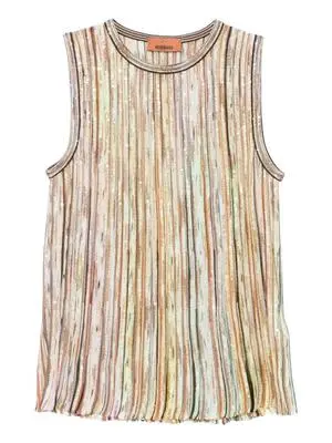 Missoni Striped Embellished Top - Neutrals