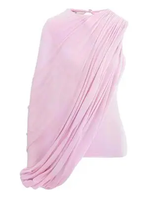 MANURI Lillies Draped Blouse - Pink
