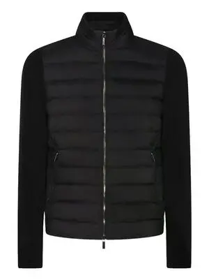 MOORER Quilted Zip-up Jacket - Black