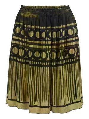 Miu Miu Geometric-print A-line Skirt - Green
