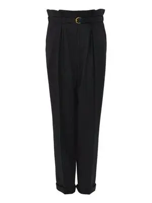Chloé Belted Pleated Trousers - Black