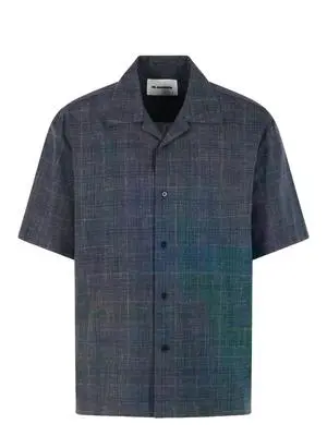 JIL SANDER Check-pattern Short-sleeve Shirt - Grey