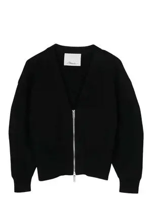 3.1 Phillip Lim V-neck Zip-up Cardigan - Black