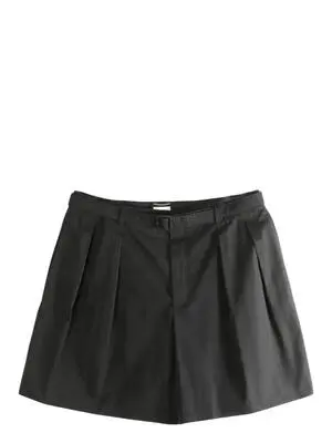 Saint Laurent Pleated Belted Shorts - Black