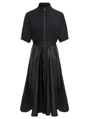 Moncler Logo Patch Midi Dress - Black