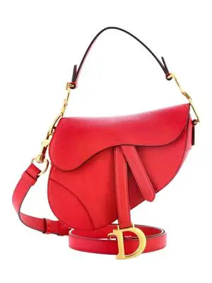 Dior Saddle Handbag With Strap - Red