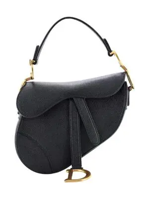Dior Saddle Handbag Leather Mini Shoulder Bag - Black