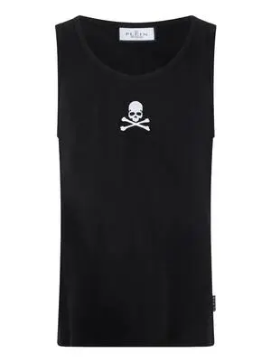 Philipp Plein Skull-embroidered Tank Top - Black