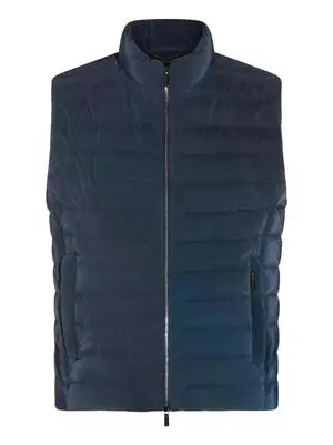 MOORER Padded Zip-up Gilet - Blue