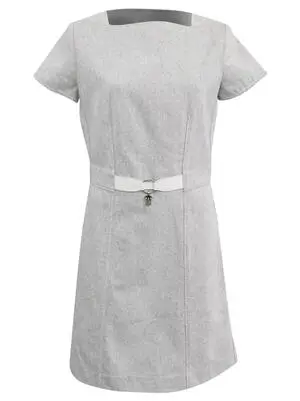 Hermès A-line Denim Mini Dress - White