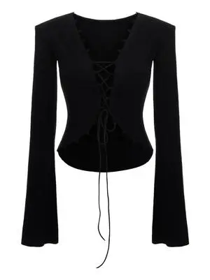 MANURI Stevie Long-sleeve Top - Black