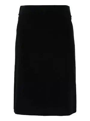 Alexander McQueen Velvet Midi Skirt - Black
