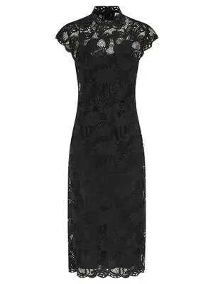 Staud Rosaline Laced Midi Dress - Black