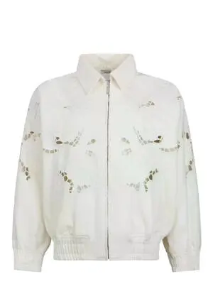 Liu Jo Openwork Embroidered Bomber Jacket - Neutrals