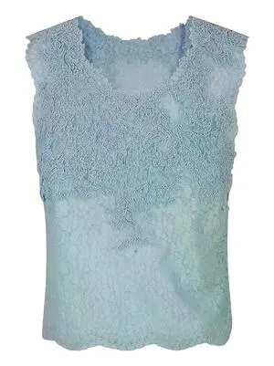 Ermanno Scervino Sleeveless Lace Top - Blue