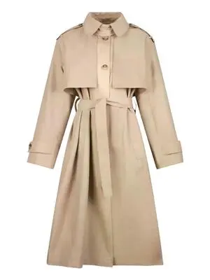 Liu Jo Gabardine Trench Coat With Scarf - Neutrals