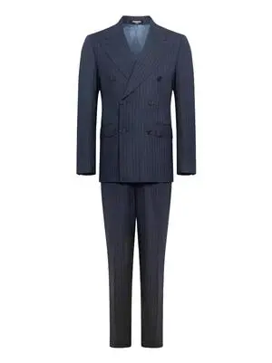 FRANZESE COLLECTION Pinstripe Double-breasted Suit - Blue