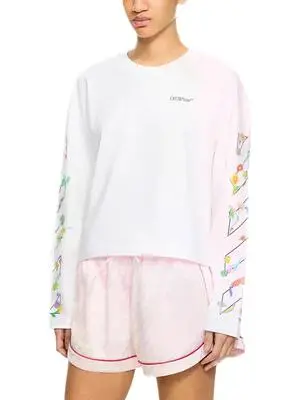 Off-White Floral Print Long-sleeve T-shirt - White