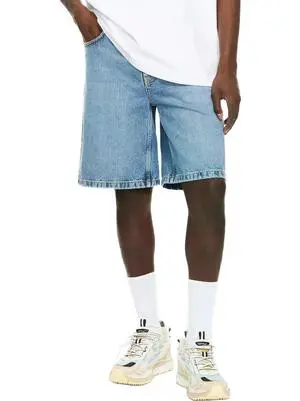 Off-White Half Arrow Denim Shorts - White