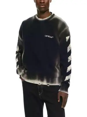 Off-White Diagonal Stripe Sweater - Black