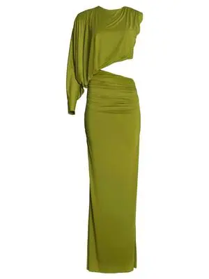 AXEL 113 Amanda Draped Cut-out Maxi Dress - Green